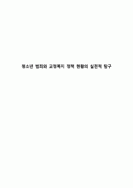 청소년 범죄와 교정복지 정책 현황의 실천적 탐구-1페이지