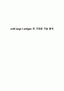 sv40 large t antigen 의 구조와 기능 분석-1페이지