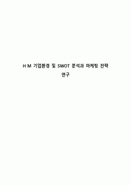 H M 기업환경 및 SWOT 분석과 마케팅 전략 연구-1페이지