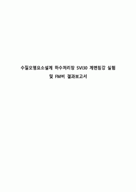 수질오염요소설계 하수처리장 SVI30 계면침강 실험 및 FM비 결과보고서-1페이지