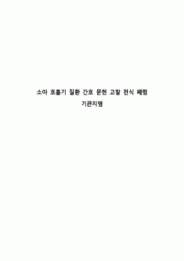 소아 호흡기 질환 간호 문헌 고찰 천식 폐렴 기관지염-1페이지