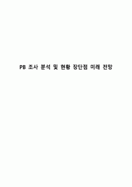 PB 조사 분석 및 현황 장단점 미래 전망-1페이지