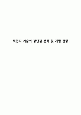 핵전지 기술의 장단점 분석 및 개발 전망-1페이지