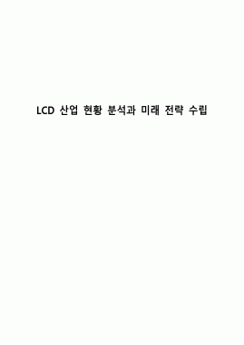 LCD 산업 현황 분석과 미래 전략 수립-1페이지
