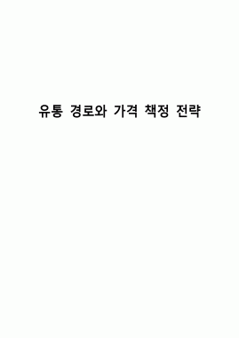 유통 경로와 가격 책정 전략-1페이지