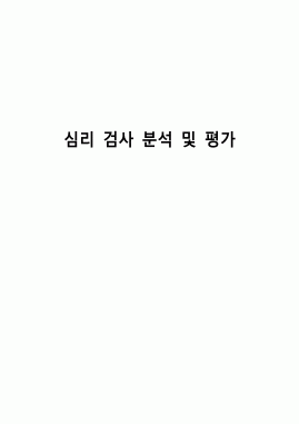 심리 검사 분석 및 평가-1페이지