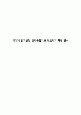 피아제 인지발달 감각운동기와 전조작기 특징 분석-1페이지