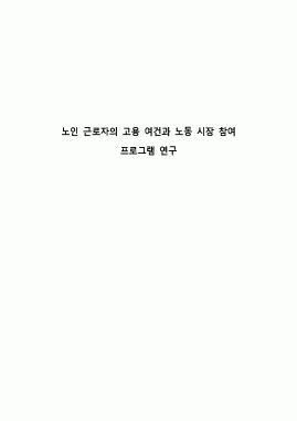 노인 근로자의 고용 여건과 노동 시장 참여 프로그램 연구-1페이지