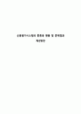 신용평가시스템의 종류와 현황 및 문제점과 개선방안-1페이지