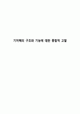 기저핵의 구조와 기능에 대한 종합적 고찰-1페이지