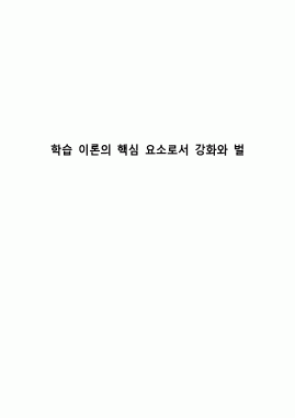 학습 이론의 핵심 요소로서 강화와 벌-1페이지