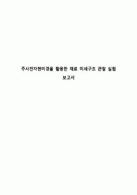 주사전자현미경을 활용한 재료 미세구조 관찰 실험 보고서-1페이지