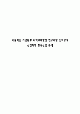 기술혁신 기업환경 지역경제발전 연구개발 인력양성 산업혁명 항공산업 분석-1페이지
