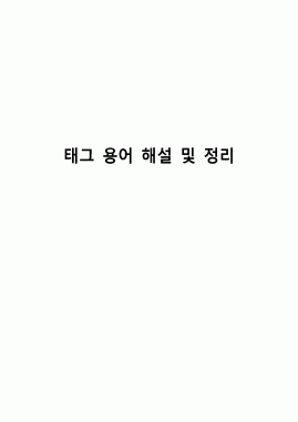 태그 용어 해설 및 정리-1페이지