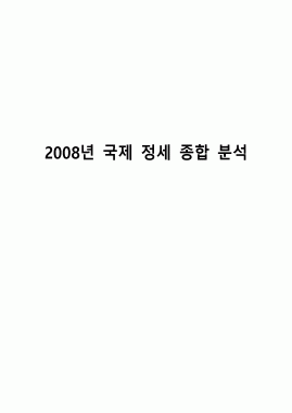 2008년 국제 정세 종합 분석-1페이지