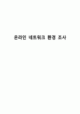 온라인 네트워크 환경 조사-1페이지