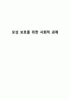 모성 보호를 위한 사회적 과제-1페이지