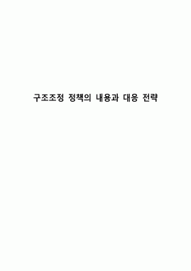 구조조정 정책의 내용과 대응 전략-1페이지
