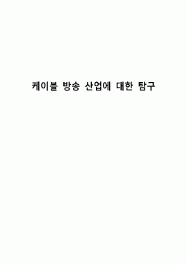 케이블 방송 산업에 대한 탐구-1페이지