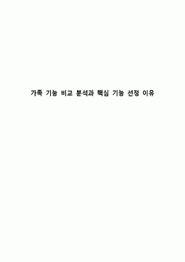 가족 기능 비교 분석과 핵심 기능 선정 이유-1페이지