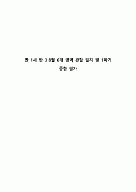 만 1세 반 3 8월 6개 영역 관찰 일지 및 1학기 종합 평가-1페이지