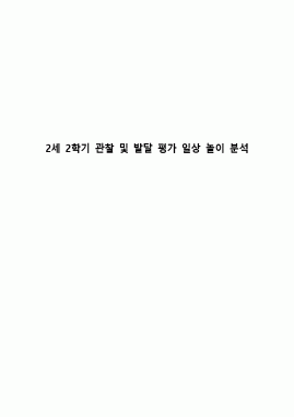 2세 2학기 관찰 및 발달 평가 일상 놀이 분석-1페이지