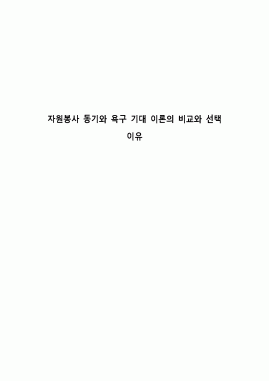 자원봉사 동기와 욕구 기대 이론의 비교와 선택 이유-1페이지