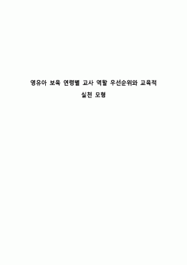 영유아 보육 연령별 교사 역할 우선순위와 교육적 실천 모형-1페이지