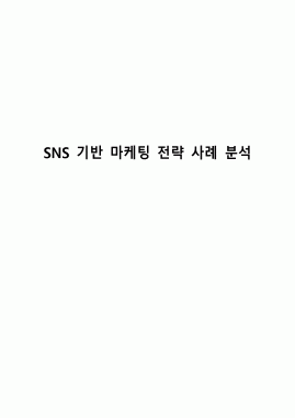 SNS 기반 마케팅 전략 사례 분석-1페이지