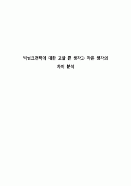 빅씽크전략에 대한 고찰 큰 생각과 작은 생각의 차이 분석-1페이지