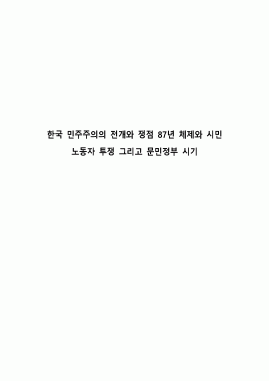 한국 민주주의의 전개와 쟁점 87년 체제와 시민 노동자 투쟁 그리고 문민정부 시기-1페이지
