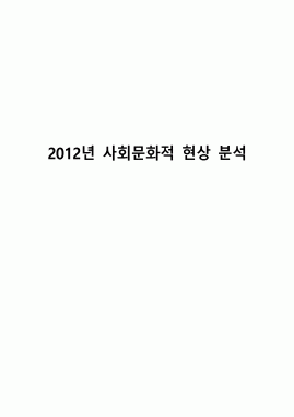 2012년 사회문화적 현상 분석-1페이지