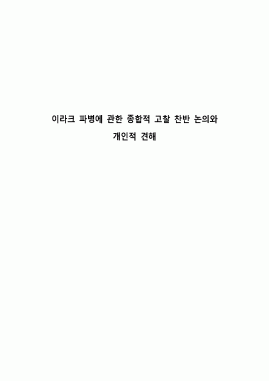 이라크 파병에 관한 종합적 고찰 찬반 논의와 개인적 견해-1페이지