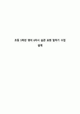 초등 5학년 영어 6차시 습관 표현 말하기 수업 설계-1페이지