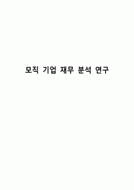 모직 기업 재무 분석 연구-1페이지