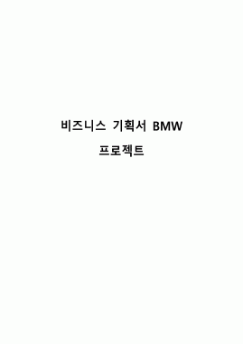 비즈니스 기획서 BMW 프로젝트-1페이지