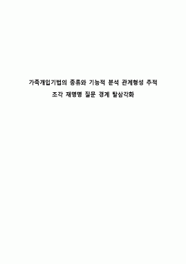 가족개입기법의 종류와 기능적 분석 관계형성 추적 조각 재명명 질문 경계 탈삼각화-1페이지