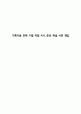 가족치료 전략 기법 직접 지시 은유 역설 시련 개입-1페이지