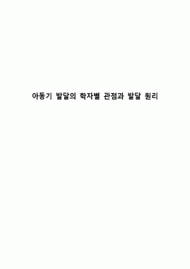 아동기 발달의 학자별 관점과 발달 원리-1페이지