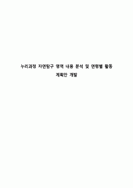 누리과정 자연탐구 영역 내용 분석 및 연령별 활동 계획안 개발-1페이지