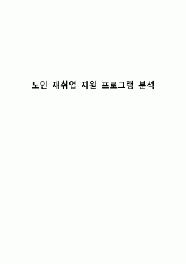 노인 재취업 지원 프로그램 분석-1페이지