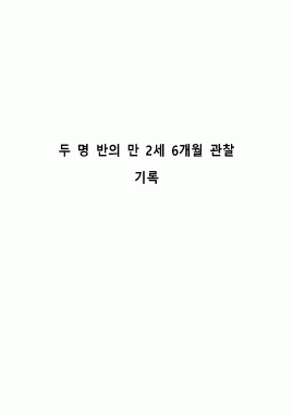 두 명 반의 만 2세 6개월 관찰 기록-1페이지