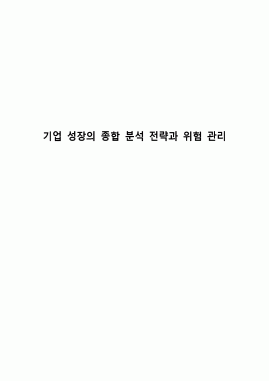 기업 성장의 종합 분석 전략과 위험 관리-1페이지