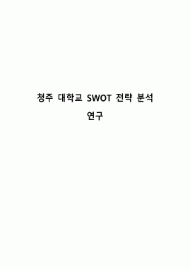 청주 대학교 SWOT 전략 분석 연구-1페이지