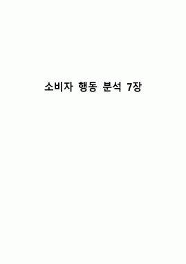 소비자 행동 분석 7장-1페이지