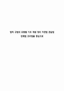 법적 규범의 유형별 기초 개념 정리 자연법 관습법 판례법 조리법을 중심으로-1페이지