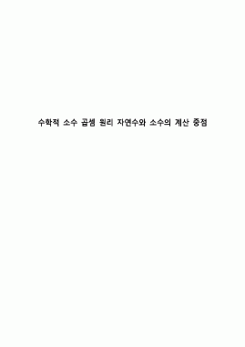 수학적 소수 곱셈 원리 자연수와 소수의 계산 중점-1페이지