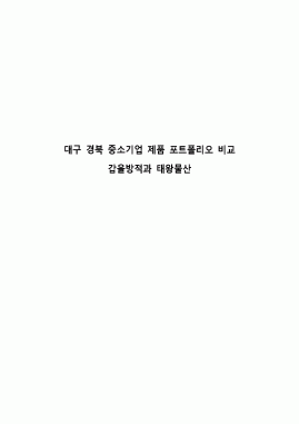 대구 경북 중소기업 제품 포트폴리오 비교 갑을방적과 태왕물산-1페이지