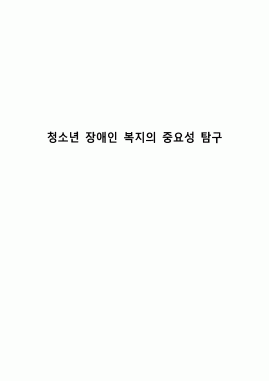 청소년 장애인 복지의 중요성 탐구-1페이지