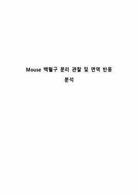 Mouse 백혈구 분리 관찰 및 면역 반응 분석-1페이지